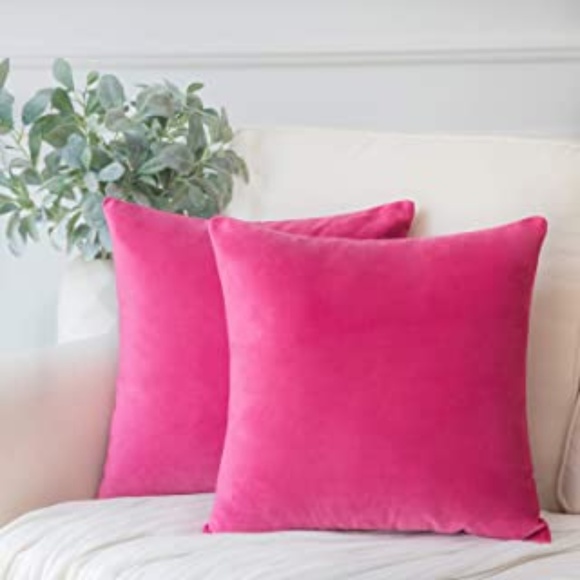 Accents | Set Of 2 Pink Velvet Throw Pillow Covers | Poshmark